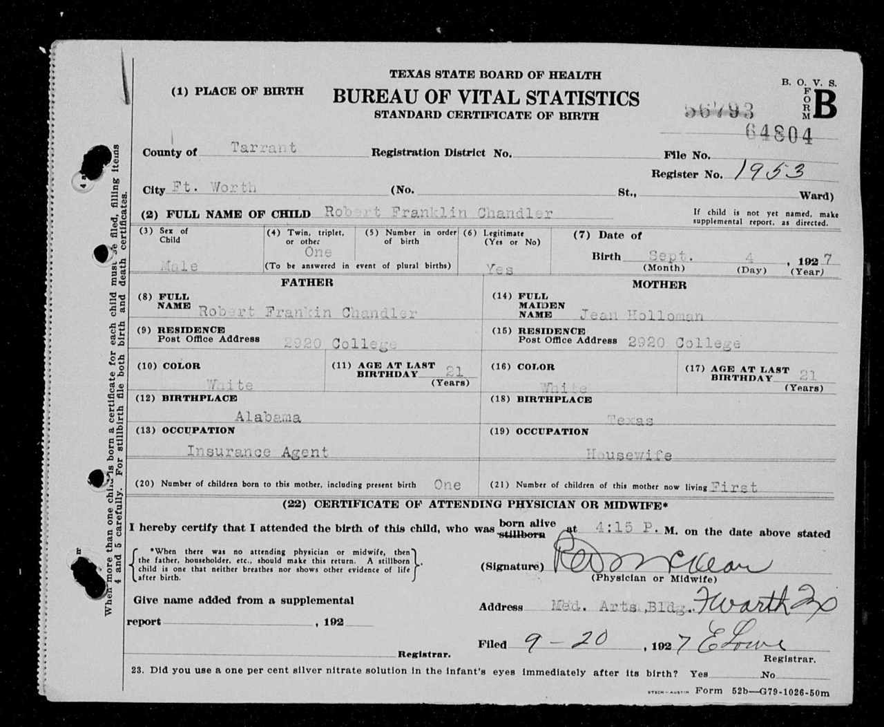 File:Bob Chandler's birth certificate.jpg - CWCki