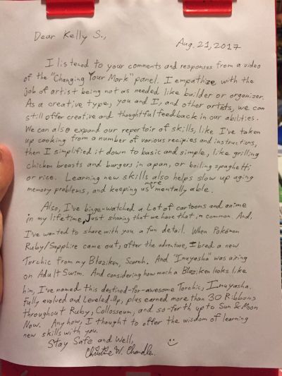 Chris's letter to Kelly Sheridan - CWCki