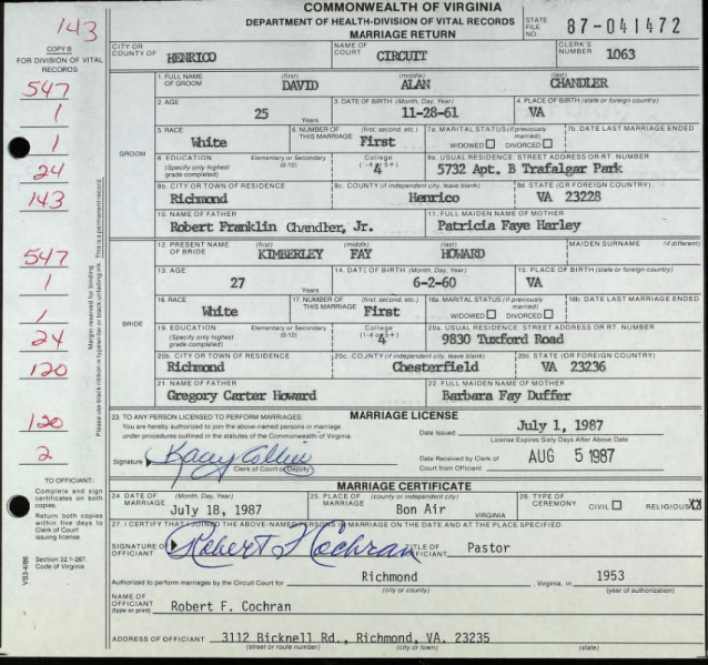 File:David Alan Chandler and Kimberly Fay Howard's marriage certificate ...